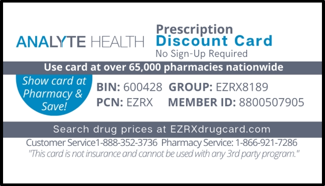 Analyte Health RX Discount Card | AnalyteHealth